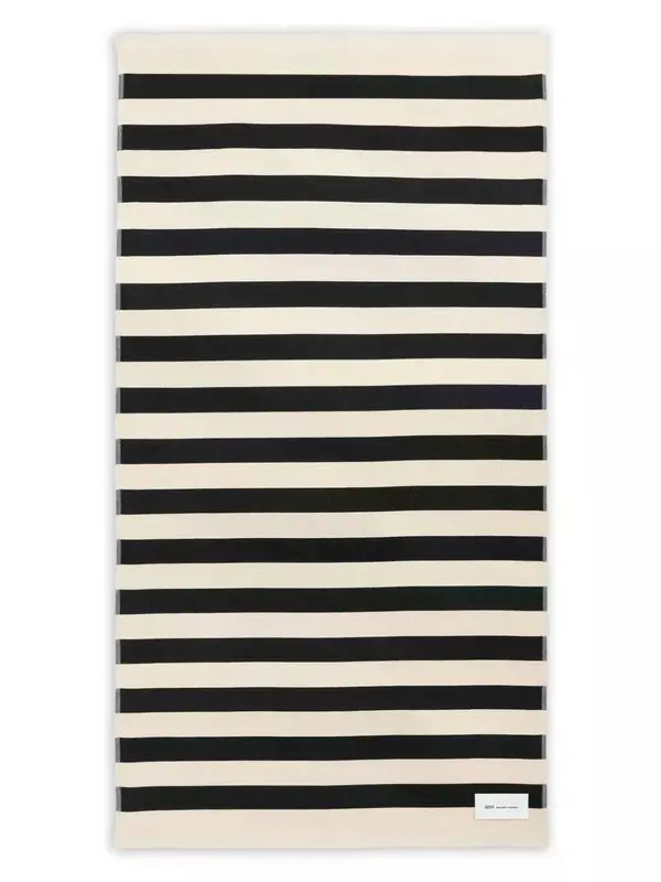 AMI Paris Stripes Beach Towel - Neutrals