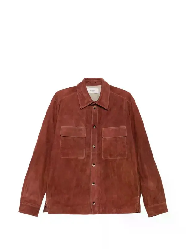 Agnona Pocket Leather Jacket - Brown