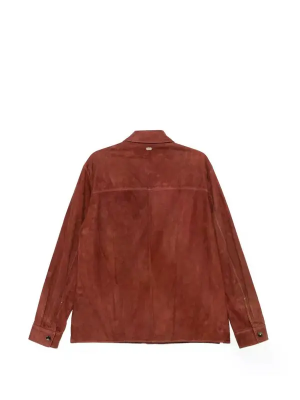 Agnona Pocket Leather Jacket - Brown