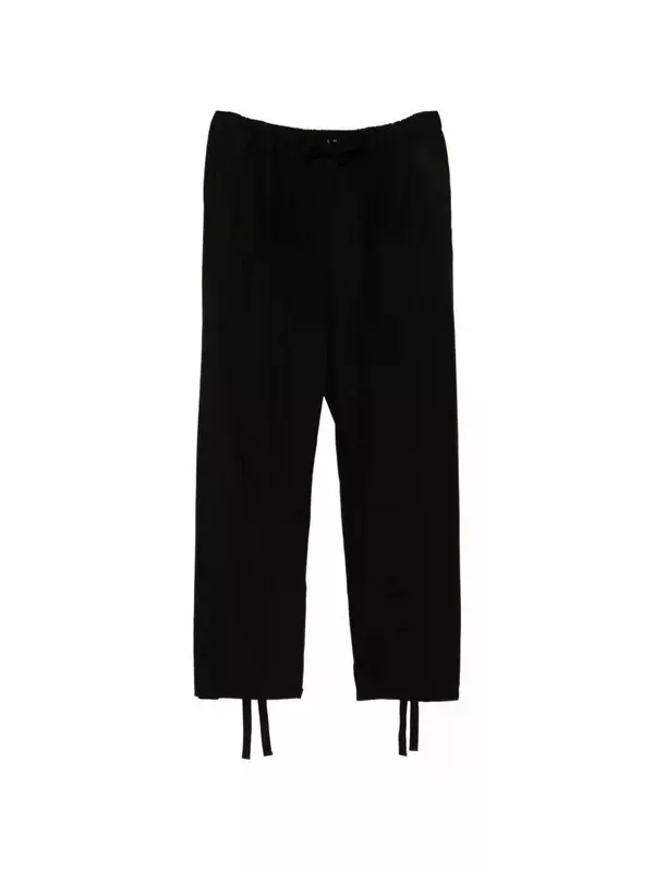 Sacai Wide-leg Trousers With Drawstring - Black