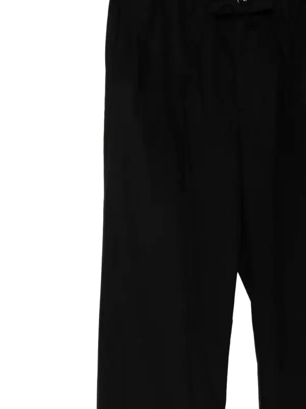 Sacai Wide-leg Trousers With Drawstring - Black