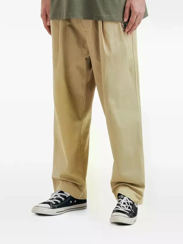 FINGERCROXX Logo-patch Trousers - Neutrals
