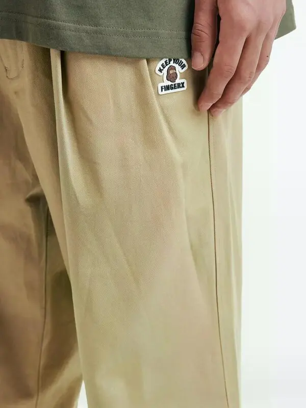 FINGERCROXX Logo-patch Trousers - Neutrals