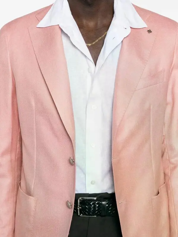 Tagliatore Flap Pocket Wool Blazer - Pink