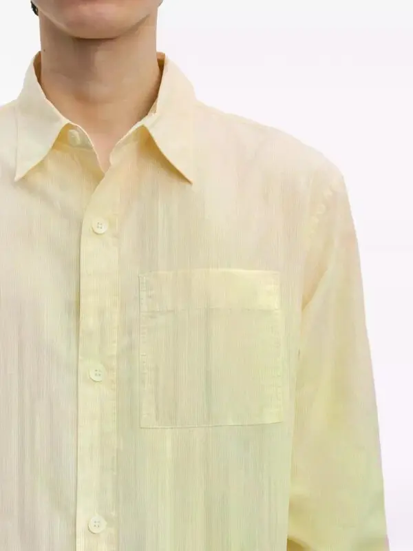 ANOTHER ASPECT Chest-pocket Striped Shirt
