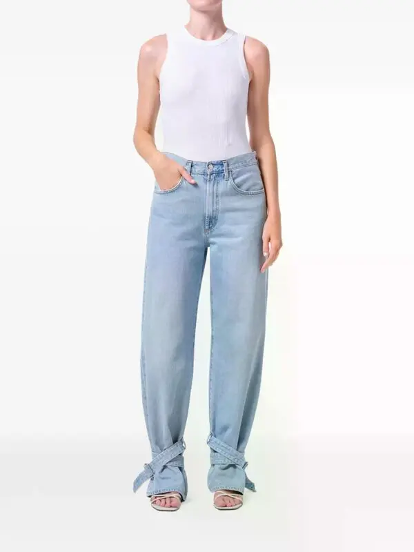 AGOLDE Cinched Hem Loose Taper Straight-leg Jeans - Blue