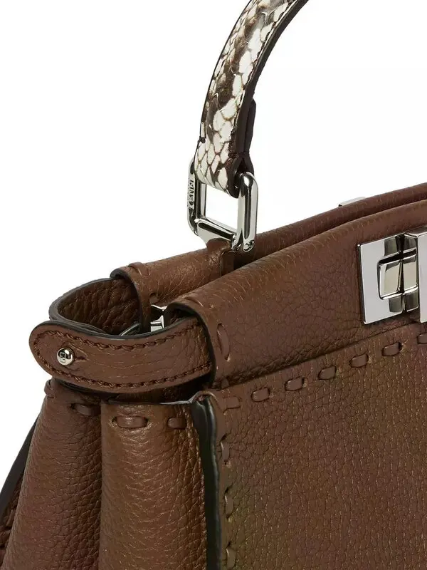 Fendi Mini Leather Peekaboo Tote