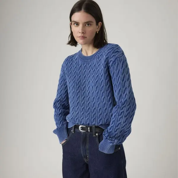 LEVI'S Boyfriend Cable Crewneck Pullover