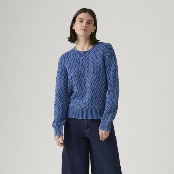 LEVI'S Boyfriend Cable Crewneck Pullover