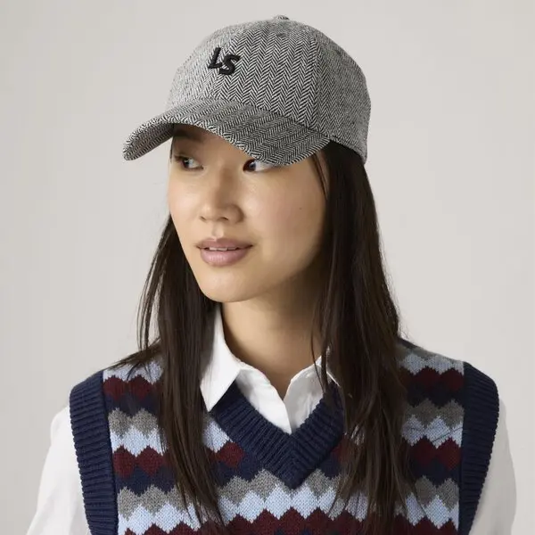 LEVI'S Monogram Cap - Herringbone Grey Bla