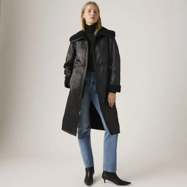 LEVI'S Faux Shearling Funnel Coat