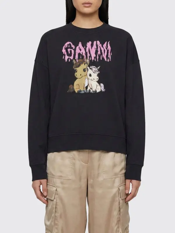 GANNI Phantom Isoli Organic Cotton Sweatshirt - Grey