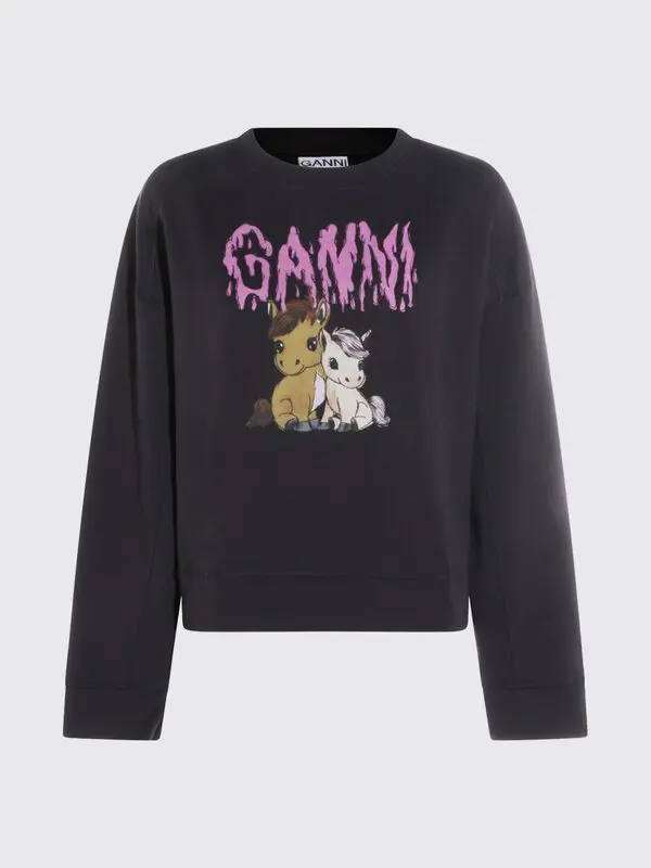 GANNI Phantom Isoli Organic Cotton Sweatshirt - Grey