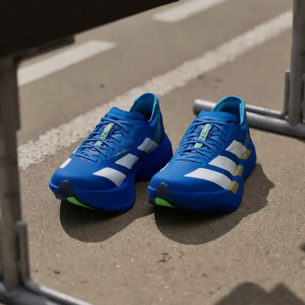 Adidas Adizero Adios Pro 4 Athletic Shoes - Blue / Cloud White / Lime Burst