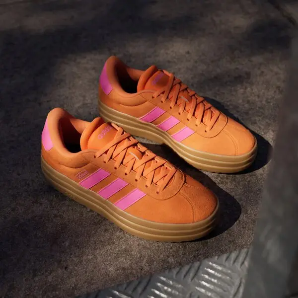 Adidas Vl Court Bold Shoes - Pure Orange / Lucid Pink / Gum