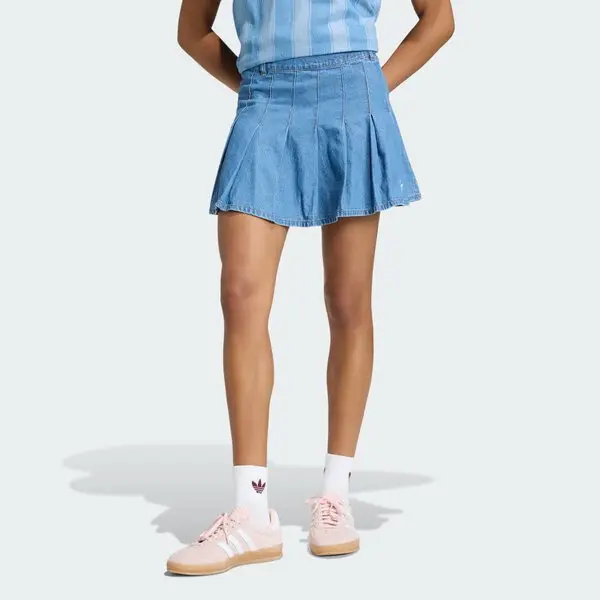 Adidas Denim Pleated Skirt