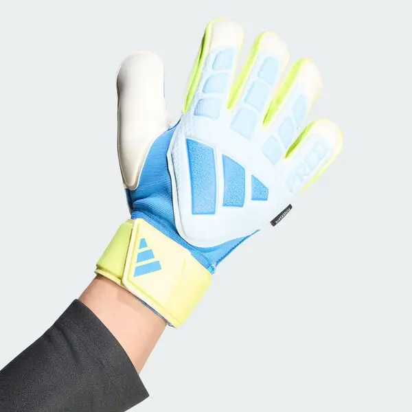 Adidas Predator Goalkeeper Match Fingersave Gloves - Crystal Sky / Ray Blue / Solar Yellow