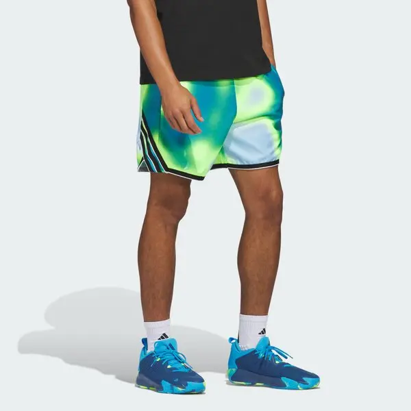 Adidas Printed Twill Shorts - Shock Cyan / Crystal Sky