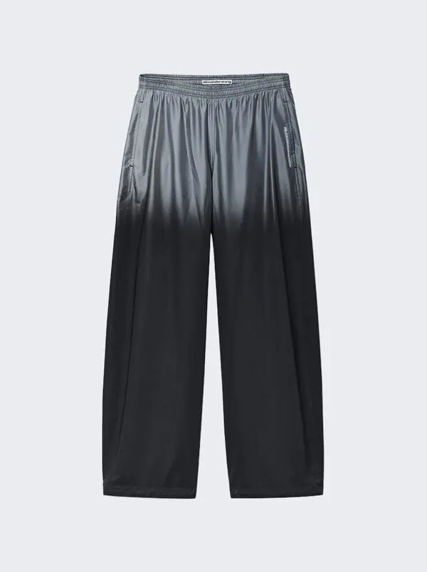 Alexander Wang Reflective Mid-rise Track Pant Silver And - Black