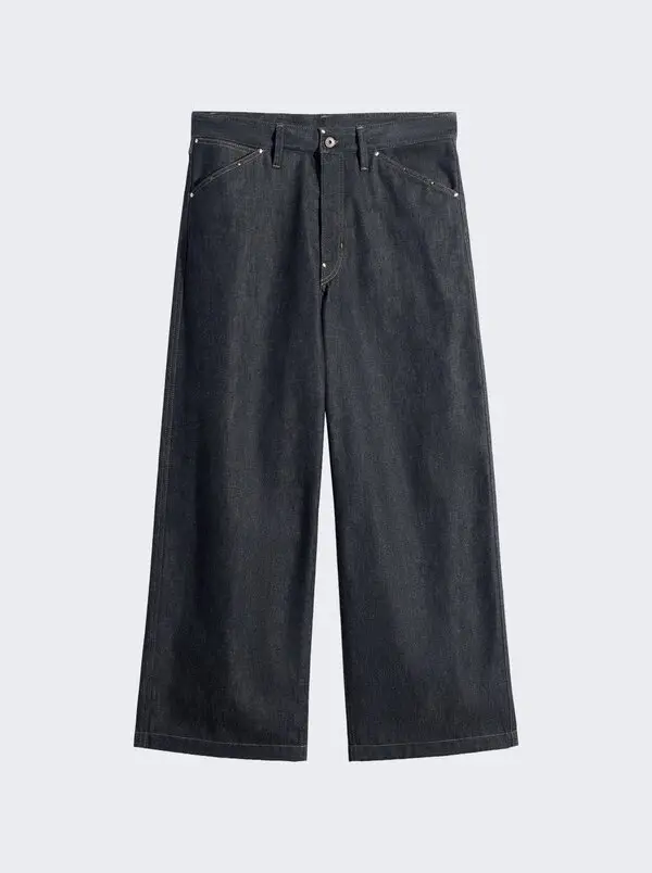 LEMAIRE Wide Leg Cotton Pants With Studs