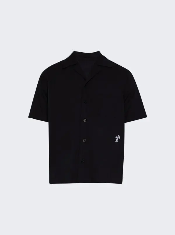 Rhude Camp Collar Logo Shirt And White