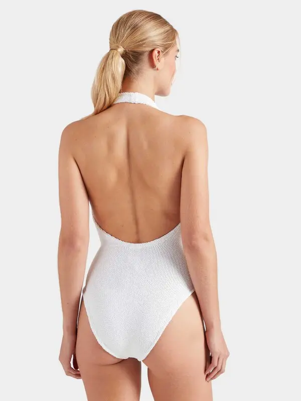 Hunza G Adriana Beaded Swim One-piece - White