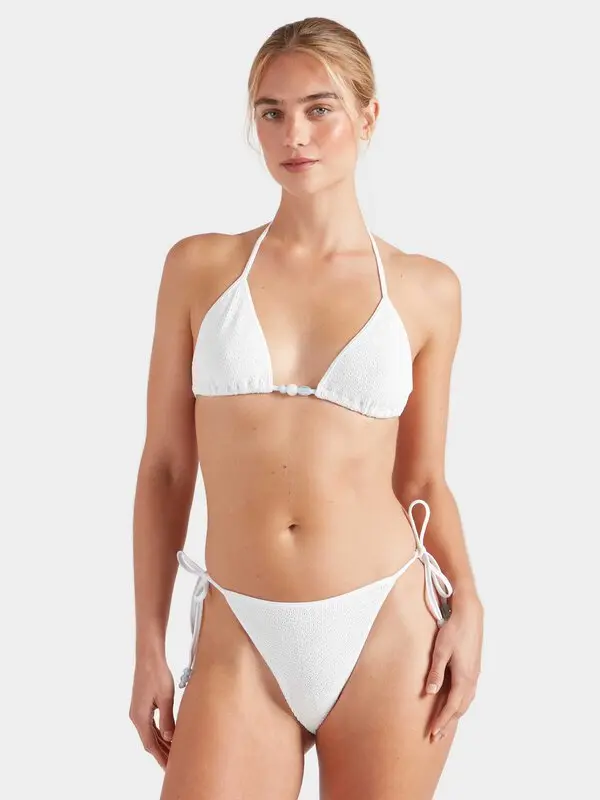 Hunza G Gina Beaded Original Crinkle™ One-piece Bikini - Crinkle White