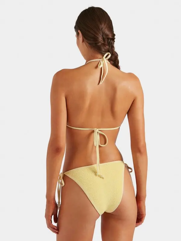 Hunza G Gina Beaded Original Crinkle™ Triangle Bikini - Butter