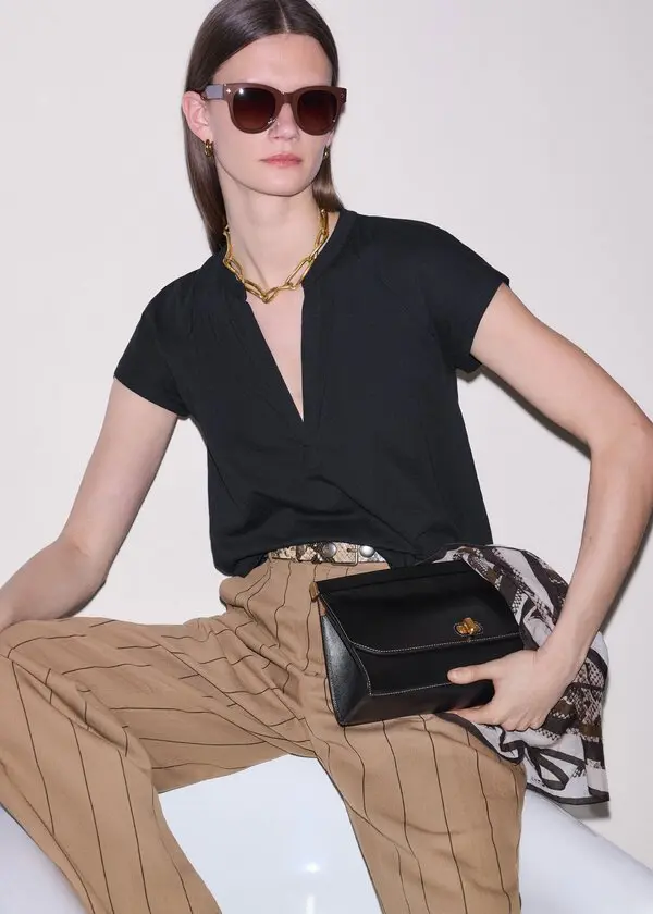 ME+EM Open Placket Swing Top - Black