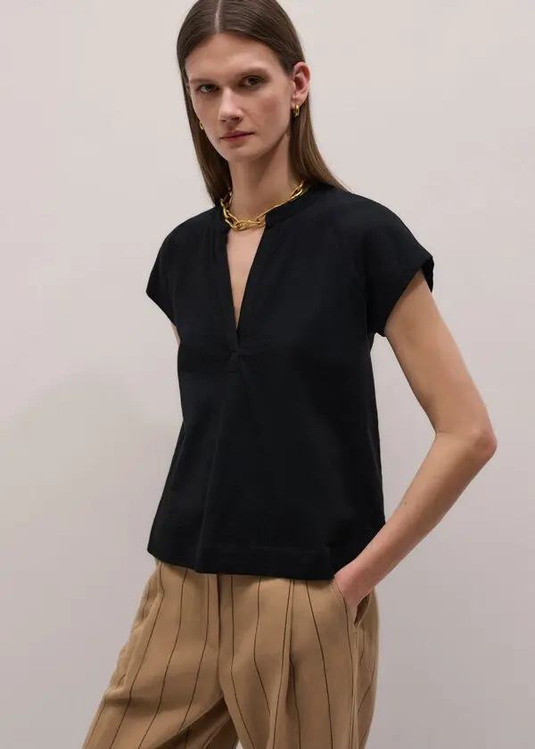 ME+EM Open Placket Swing Top - Black