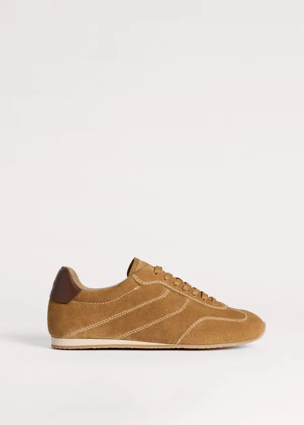 ME+EM Retro Runner Suede Sneakers - Sand