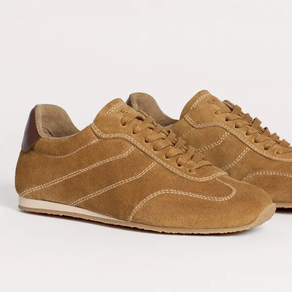 ME+EM Retro Runner Suede Sneakers - Sand