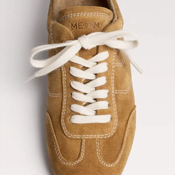 ME+EM Retro Runner Suede Sneakers - Sand