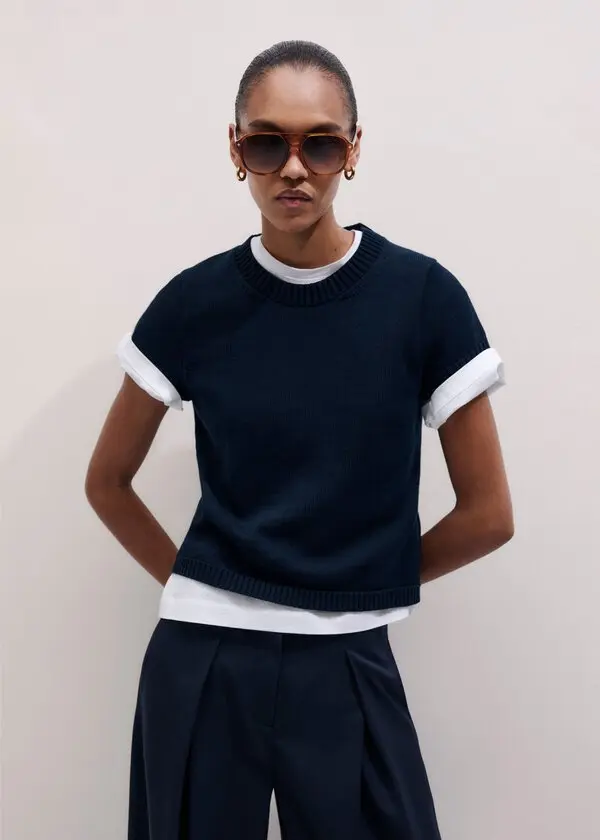 ME+EM Shrunken Straight Knit Baby Tee