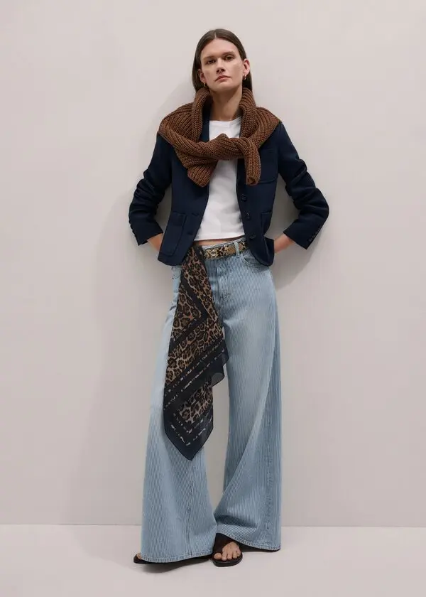 ME+EM Herringbone Fitted Crop Jacket