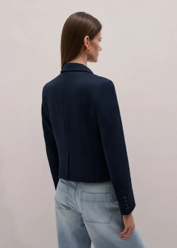 ME+EM Herringbone Fitted Crop Jacket