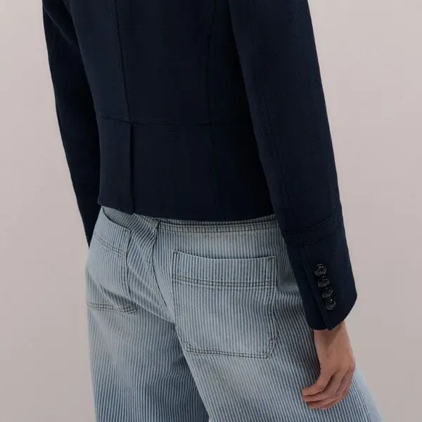ME+EM Herringbone Fitted Crop Jacket