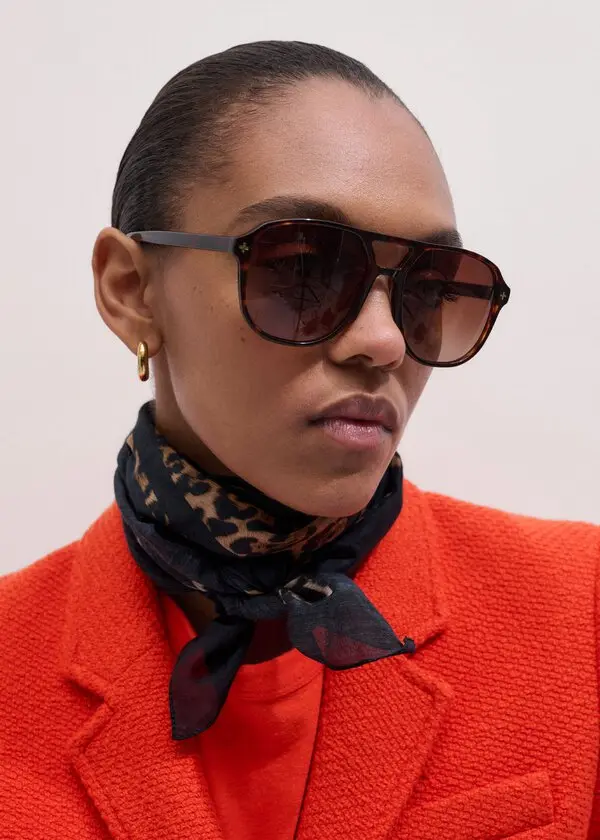 ME+EM Acetate Aviator Sunglasses - Dark Tortoiseshell