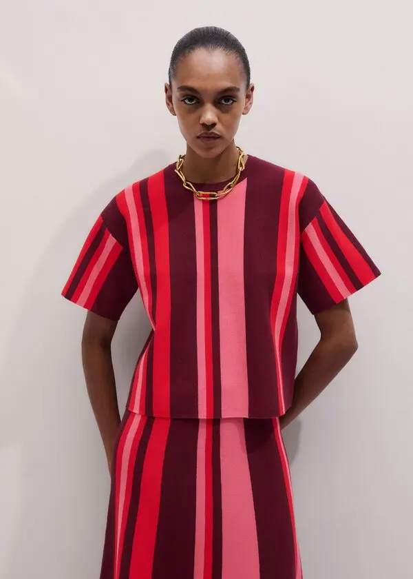 ME+EM Milano Stripe Relaxed Knit Tee