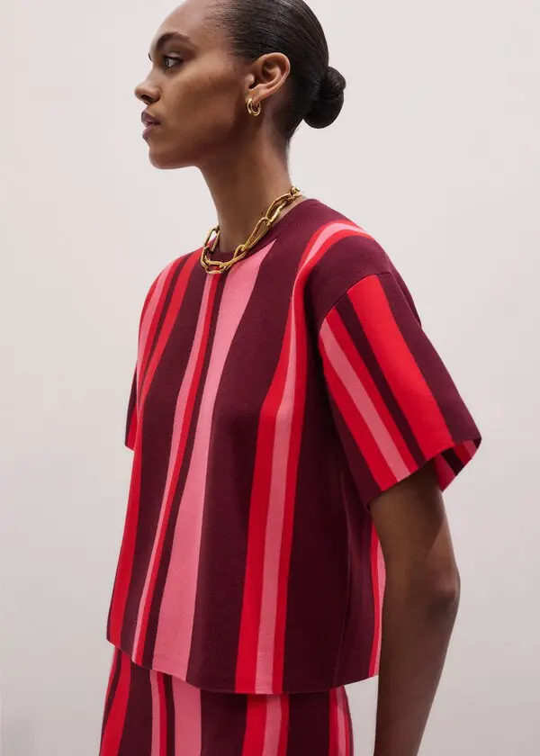 ME+EM Milano Stripe Relaxed Knit Tee