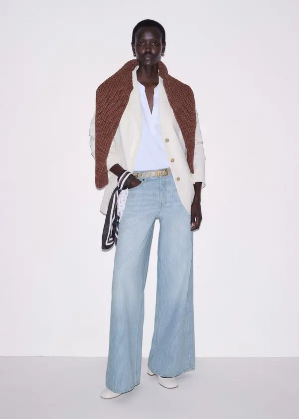 ME+EM Open Placket Swing Top - Soft White