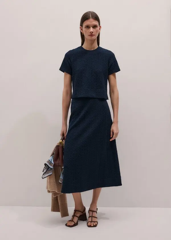 ME+EM Jacquard Short Sleeve Top