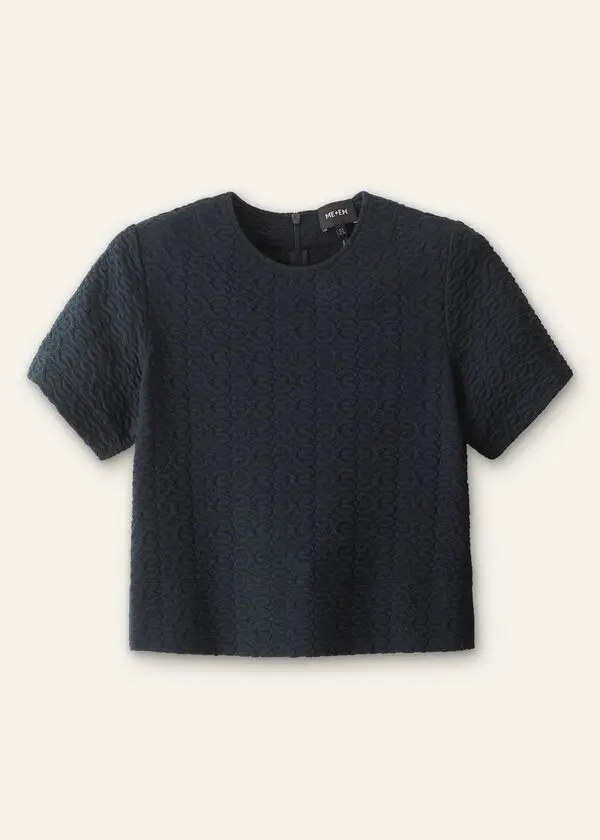 ME+EM Jacquard Short Sleeve Top