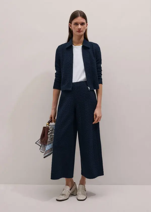 ME+EM Jacquard Zip-through Top