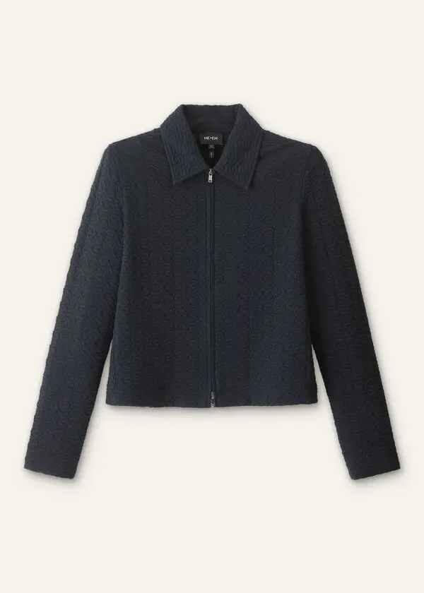 ME+EM Jacquard Zip-through Top