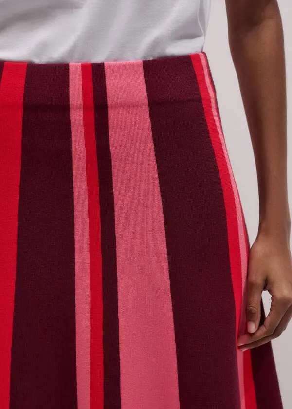 ME+EM Milano Stripe Knit A-line Skirt