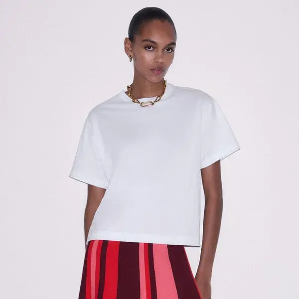 ME+EM Milano Stripe Knit A-line Skirt
