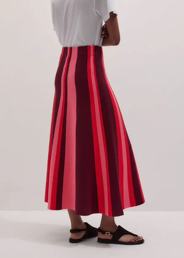 ME+EM Milano Stripe Knit A-line Skirt
