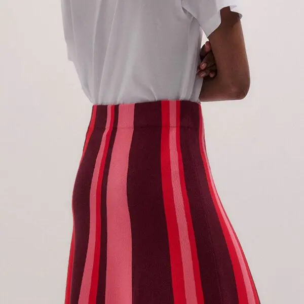 ME+EM Milano Stripe Knit A-line Skirt