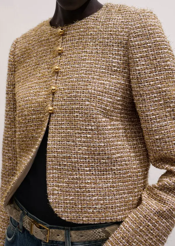 ME+EM Metallic Crop Evening Jacket